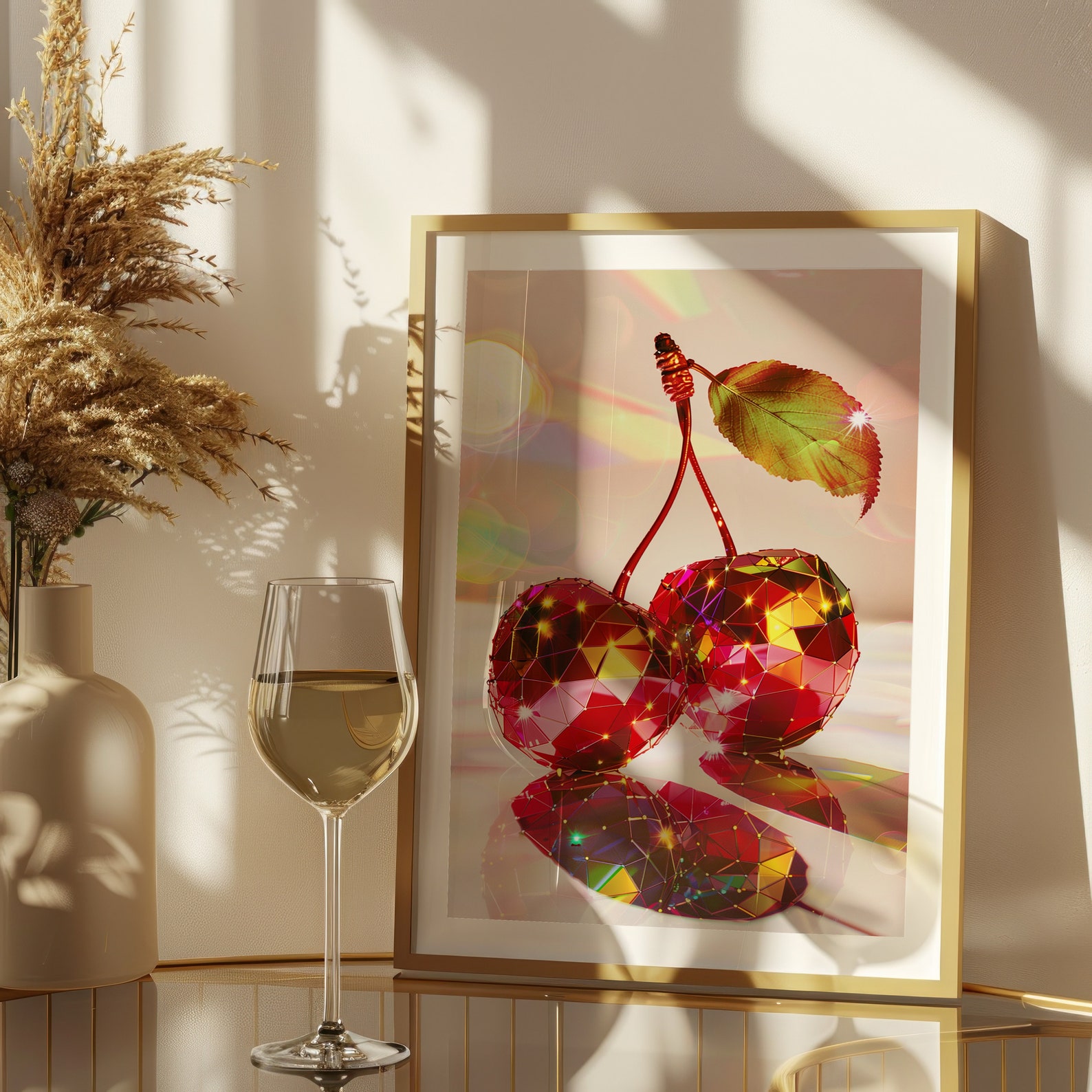 Glam Disco Cherries | Wall Art Poster | Disco Ball Red Cherries | Disco ...