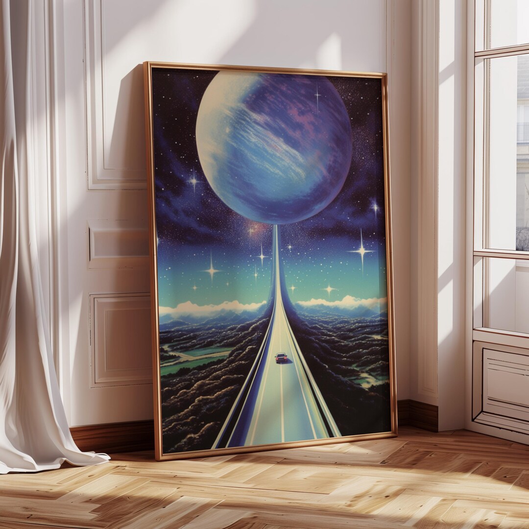 Space Highway | Sci-fi Art | Retro Futurism Poster | Space Art | Retro ...