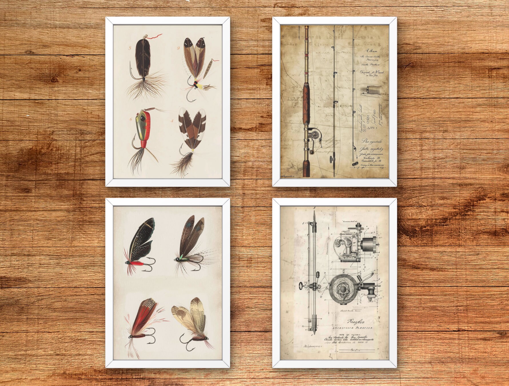 Fishing Prints Set of 25, Fly Fishing Gift, Angler Gallery Wall Art Set ...