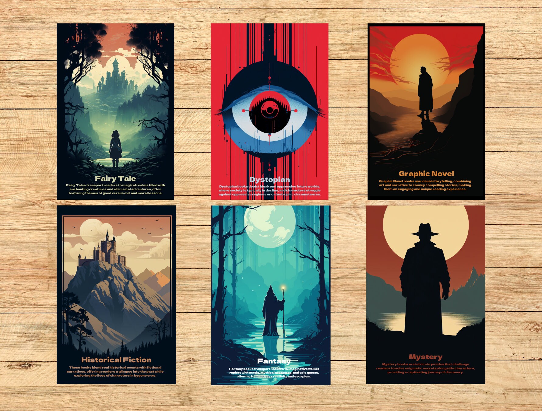 Book Genre Posters Set of 16 DIGITAL Downloads, Classroom Decor ...