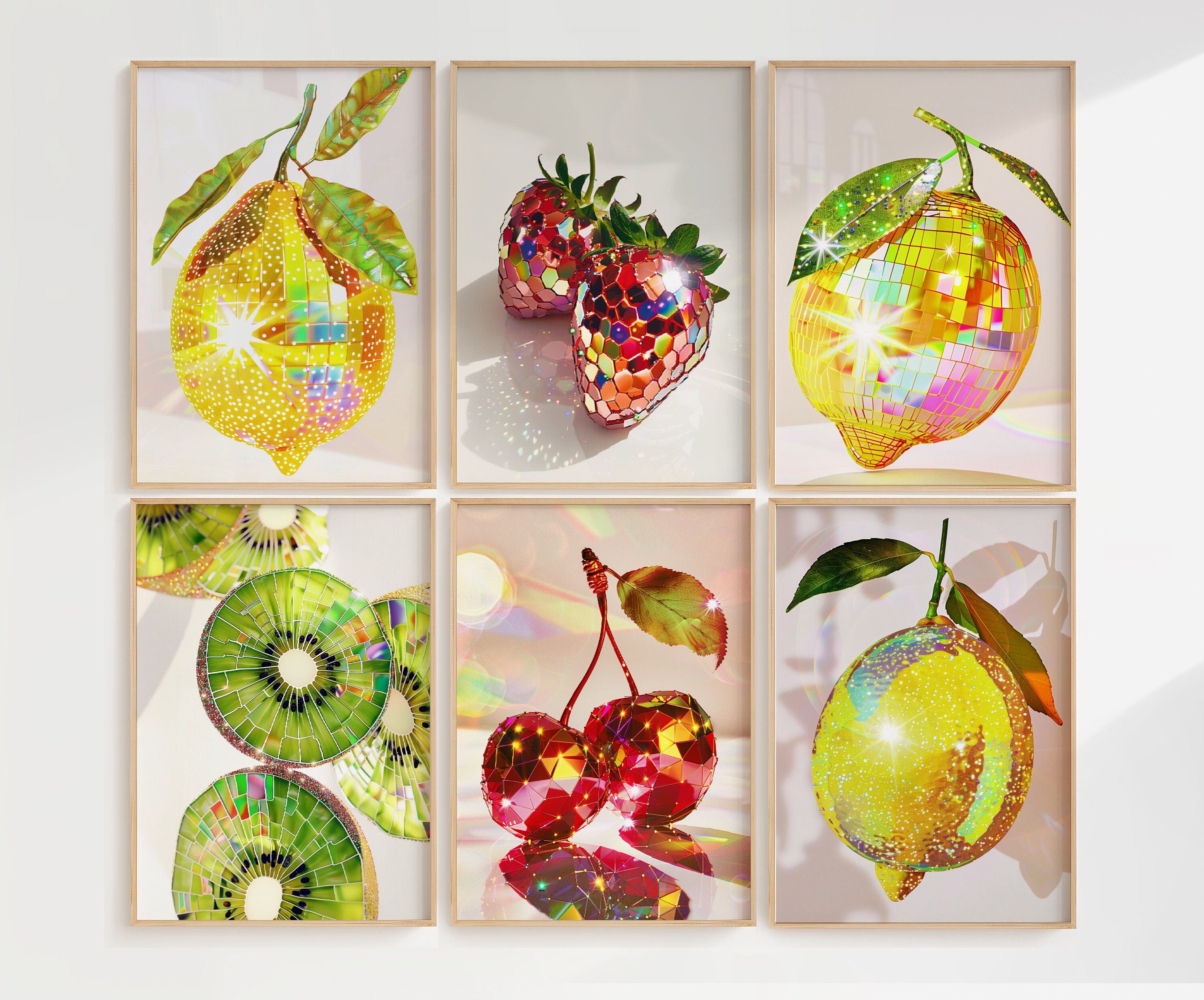 Disco Fruit Bundle, Glam Disco Ball Strawberry Fruit, Disco Strawberry ...