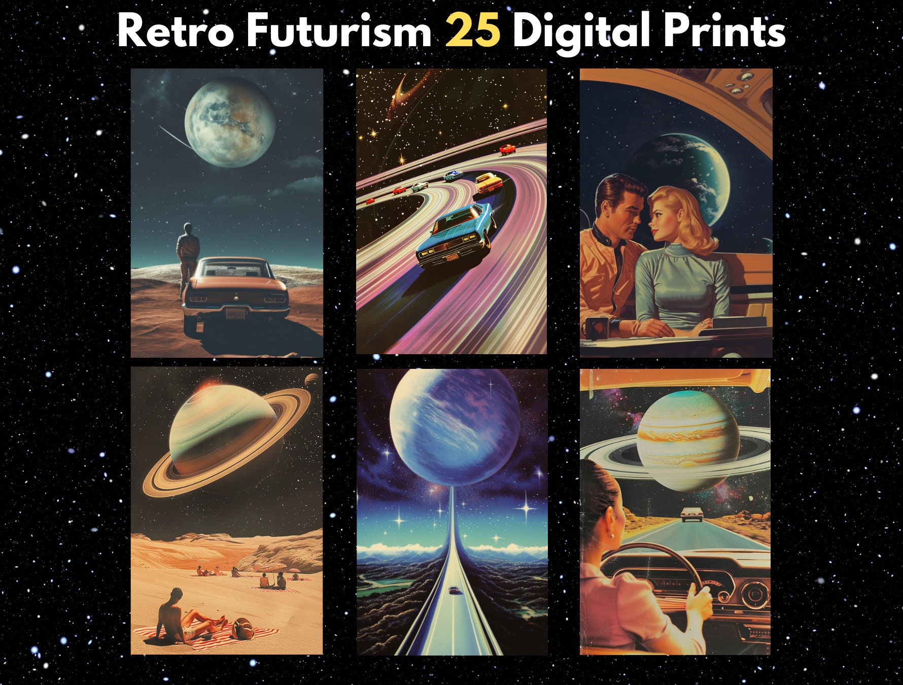 Retro Futurism Bundle Vintage Futurism Posters Set of 25 Sci-fi Art ...
