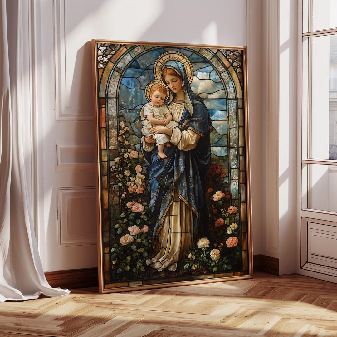 Mother Mary Printable | Modern Christian Art | Mother Mary Prints ...