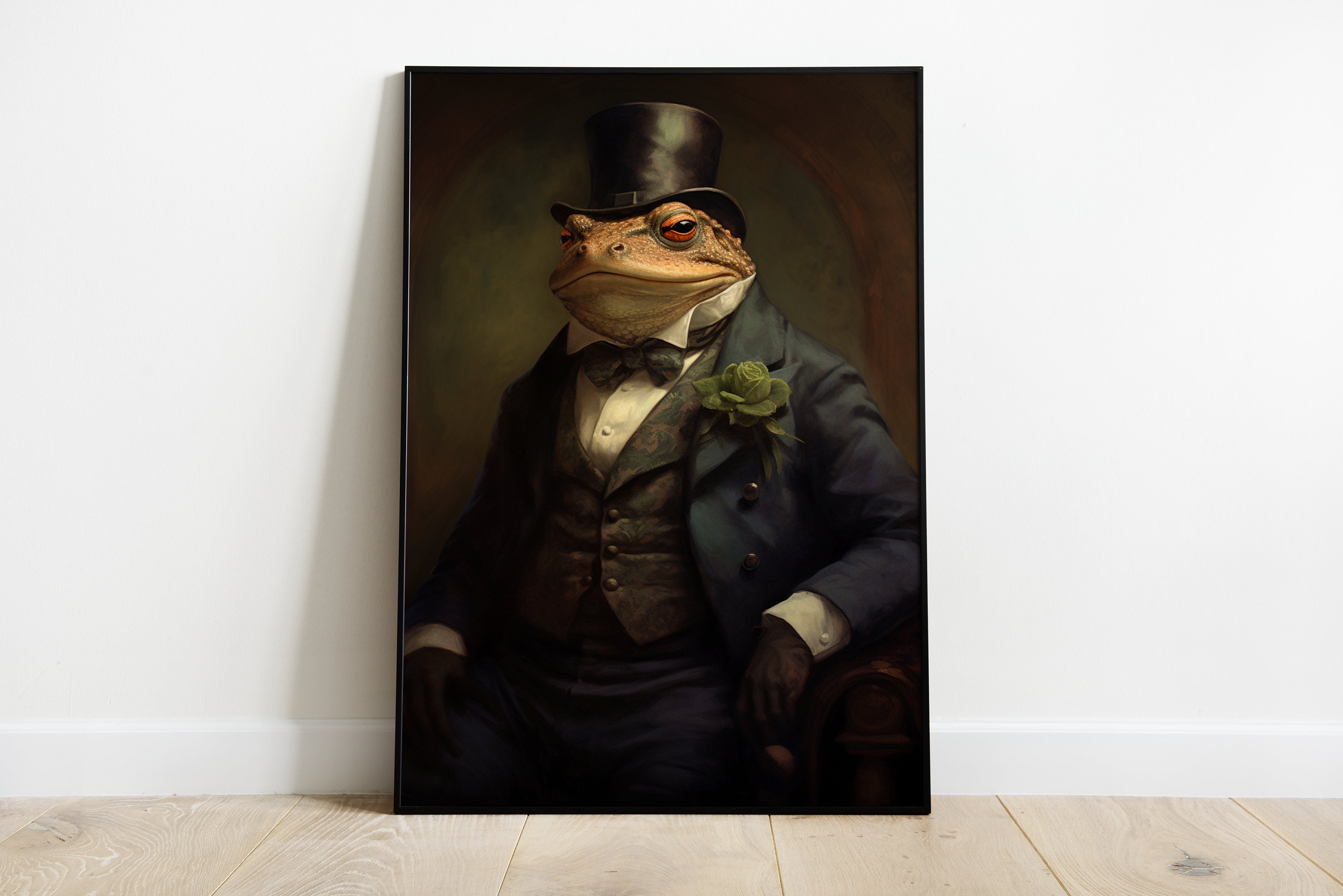 Toad Victorian Portret, Toad Portrait, Toad Print Set PNG, Animal Wall ...