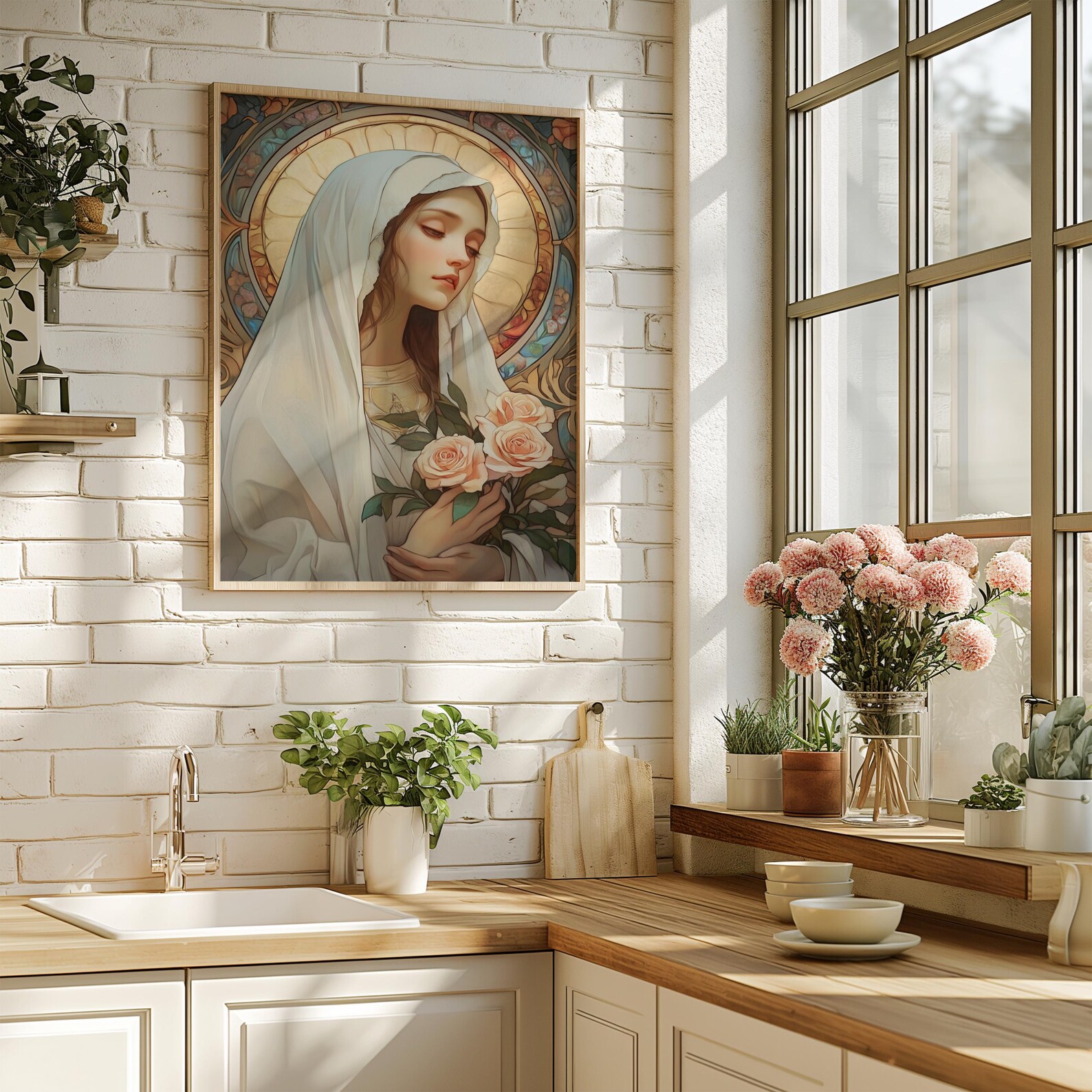 Mother Mary Printable | Modern Christian Art | Mother Mary Prints ...