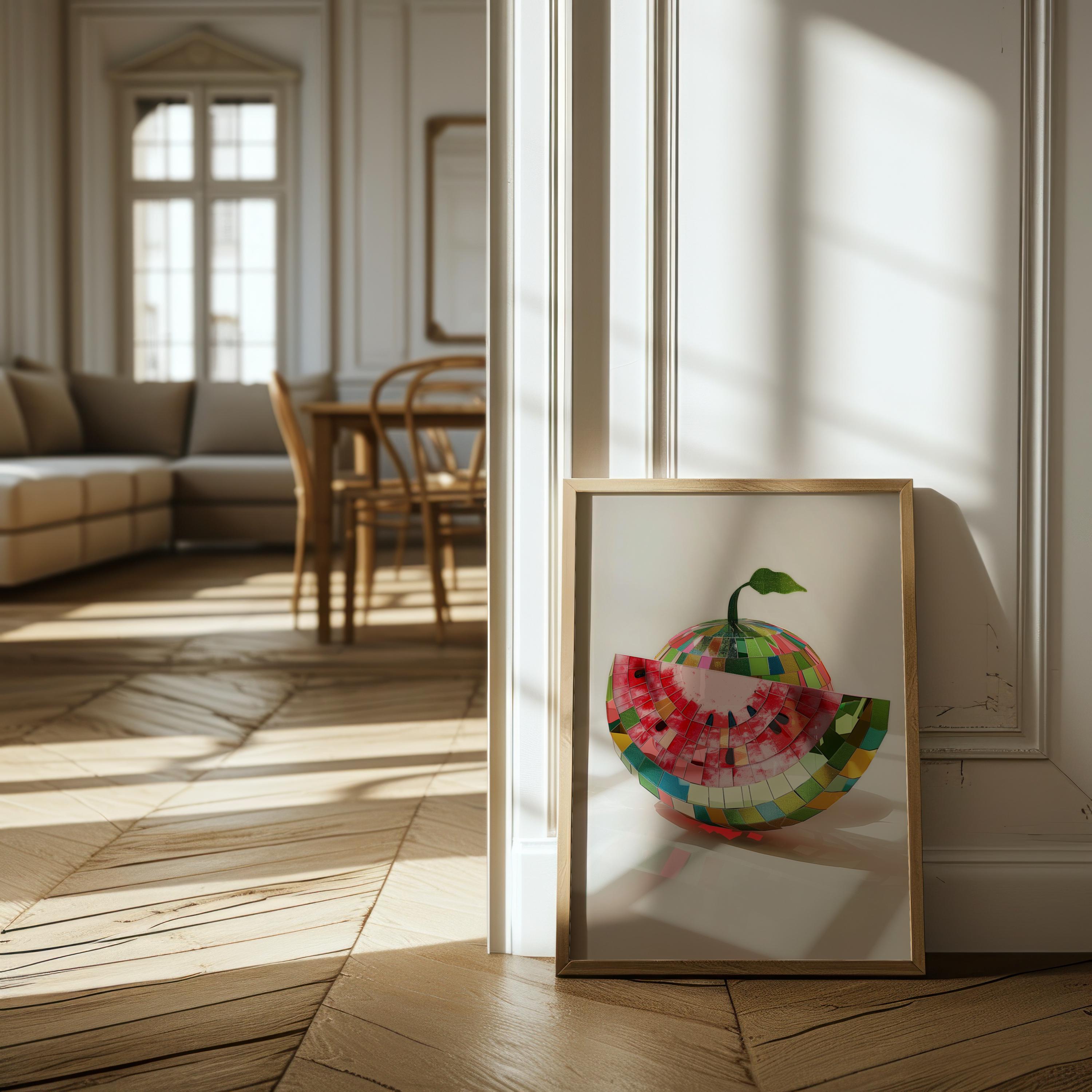 Retro Disco Watermelon | Wall Art Poster | Disco Ball Watermelon Art ...