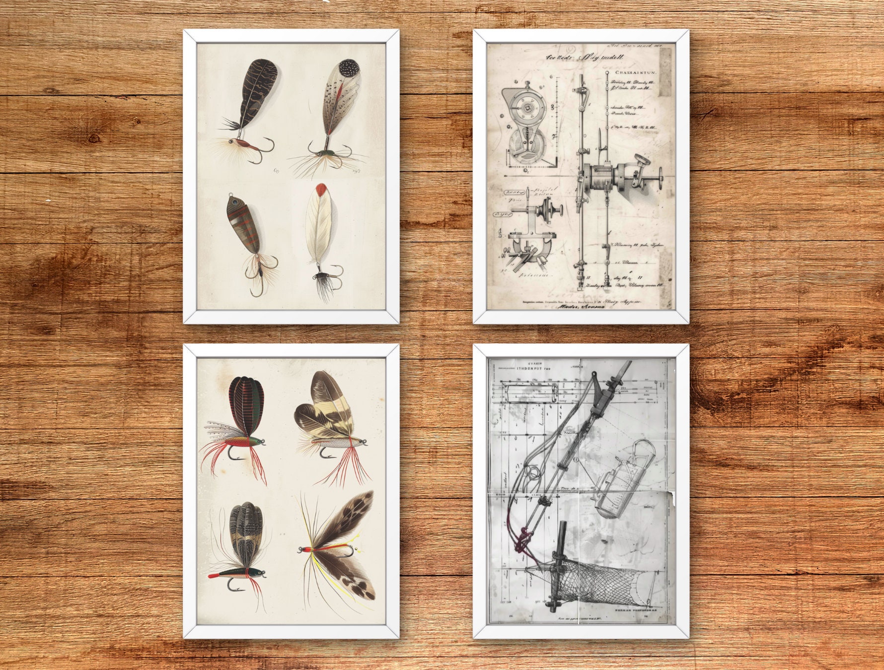 Fishing Prints Set of 25, Fly Fishing Gift, Angler Gallery Wall Art Set ...