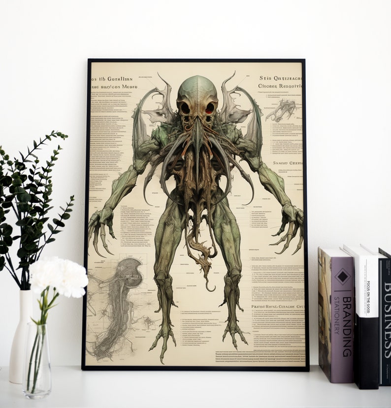 25 Cryptid Anatomy Posters Digital Download Loch Ness, Cthulhu, Wendigo ...