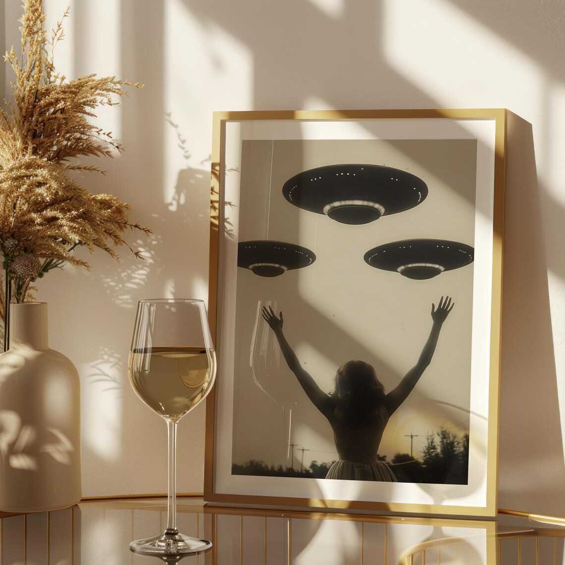 Coming Home | Vintage UFO Print, Retro UFO Wall Art Poster, Surreal Art ...