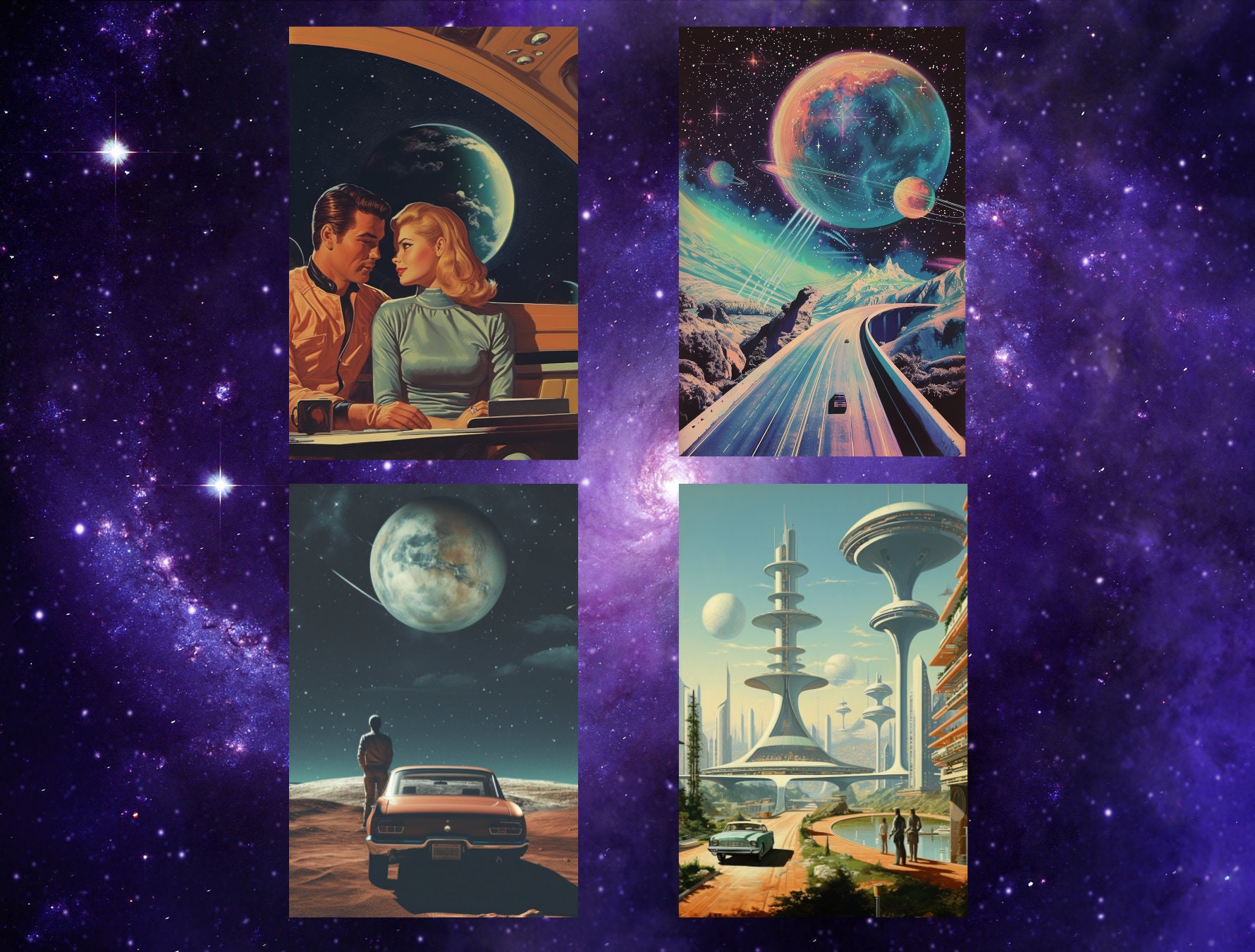 Retro Futurism Bundle Vintage Futurism Posters Set of 12 Sci-fi Art ...