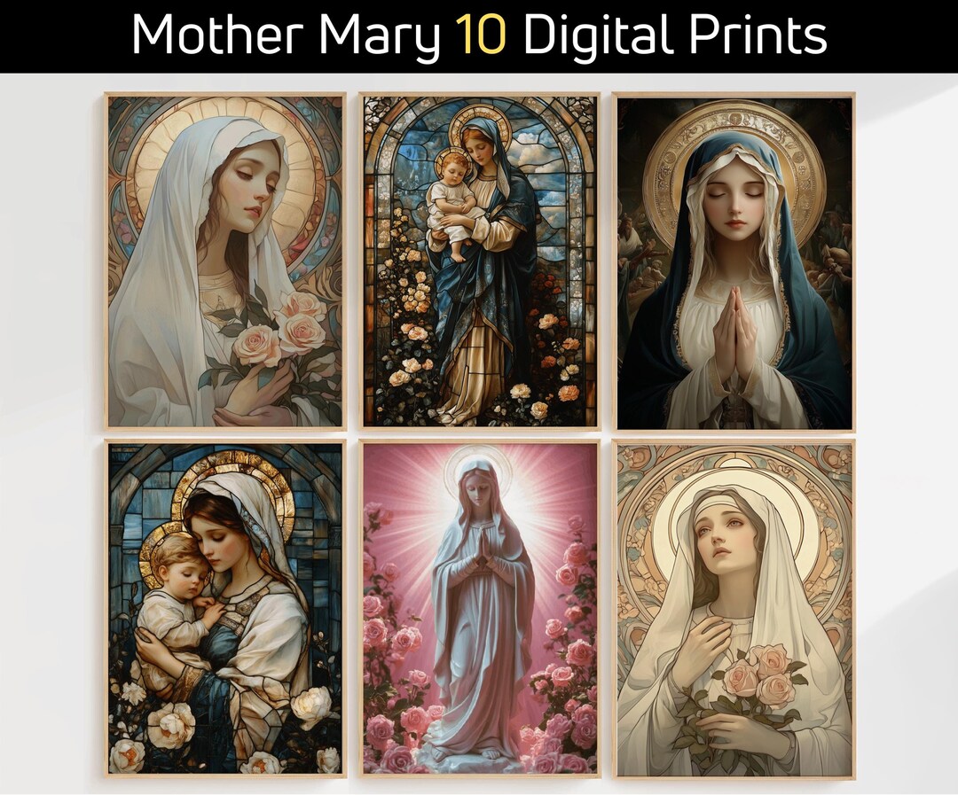 Mother Mary Print Set of 10 Digital Posters | Mother Mary Printable ...
