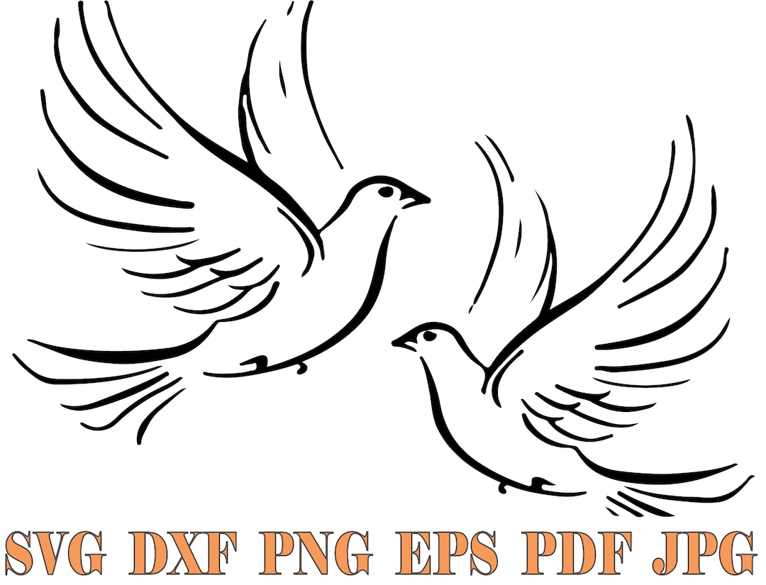 Dove Vector Dove Clipart Bird SVG Files for Silhouette Cameo - Etsy ...