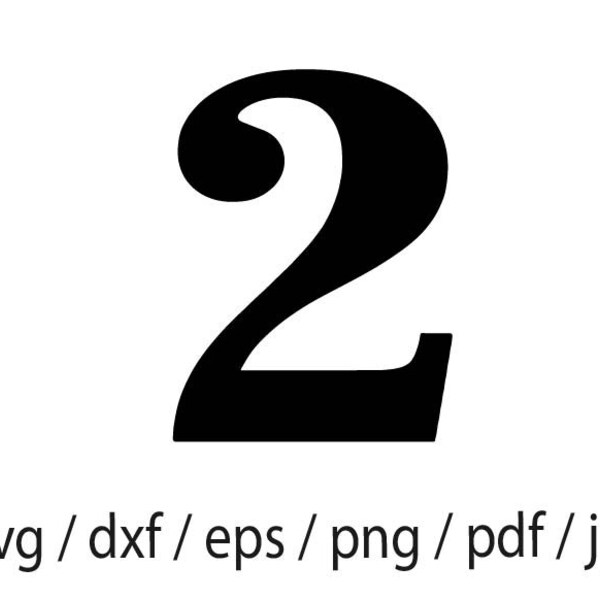 Number Two Clipart - Etsy
