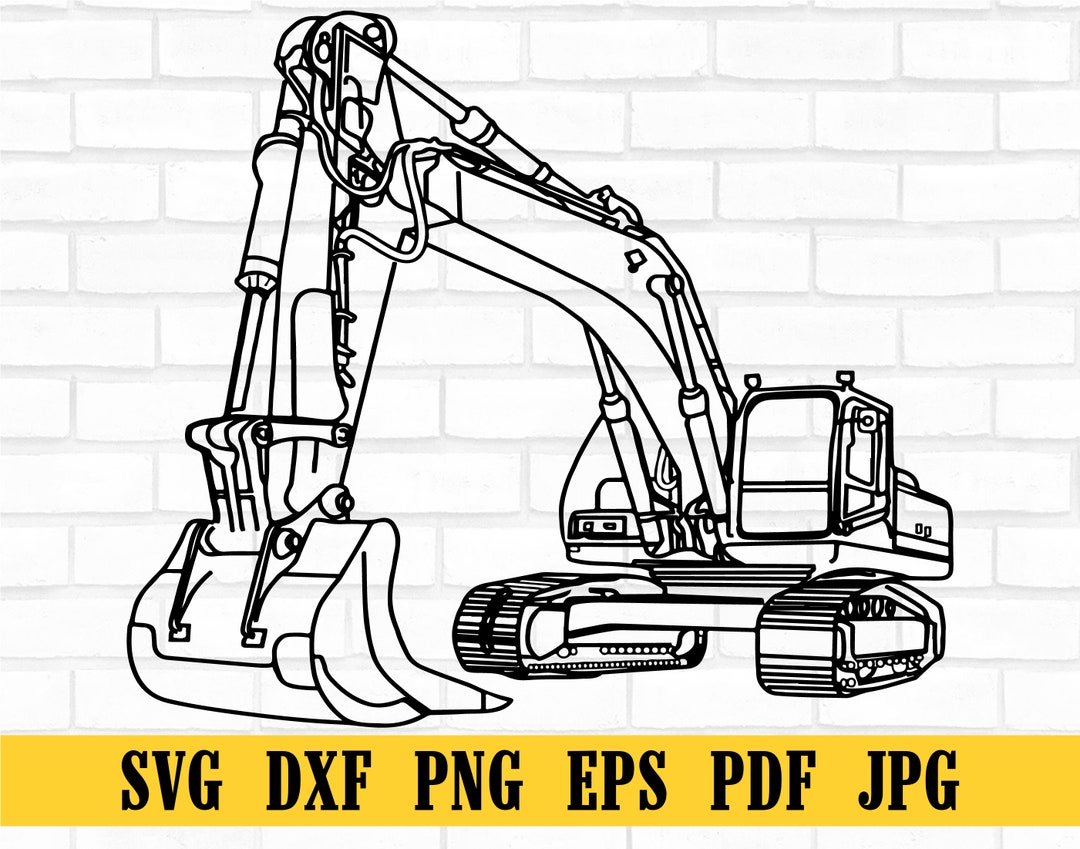 Bagger SVG, Bau SVG, Bagger Clipart, Bagger geschnitten Datei, Bagger ...