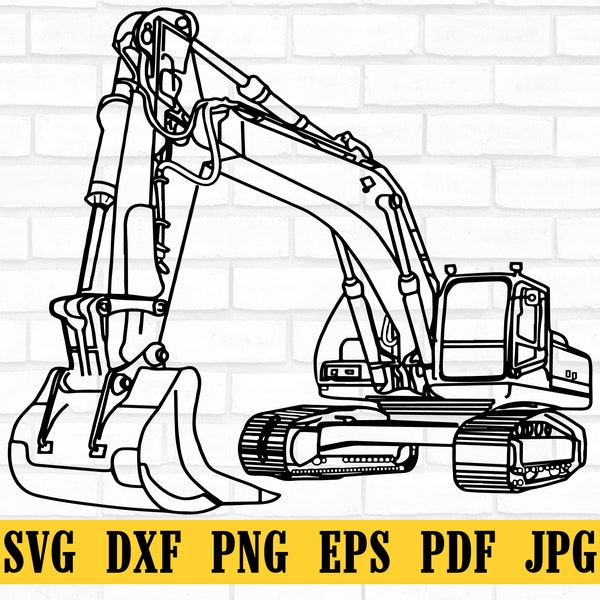 Excavator Svg - Etsy