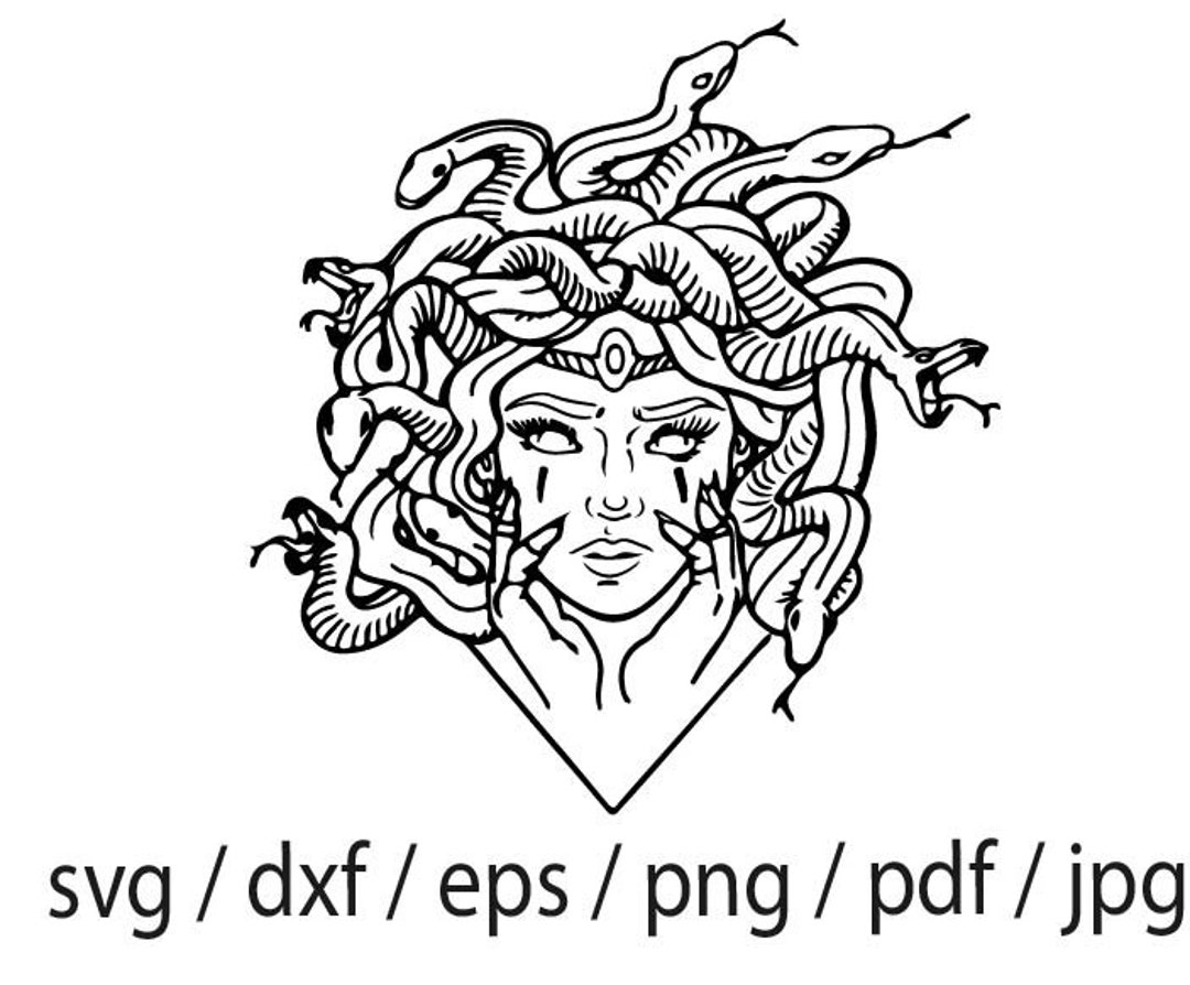 Medusa Head Svg, Woman Snake Head Svg, Dxf, Png, Jpg, Gorgona Svg ...