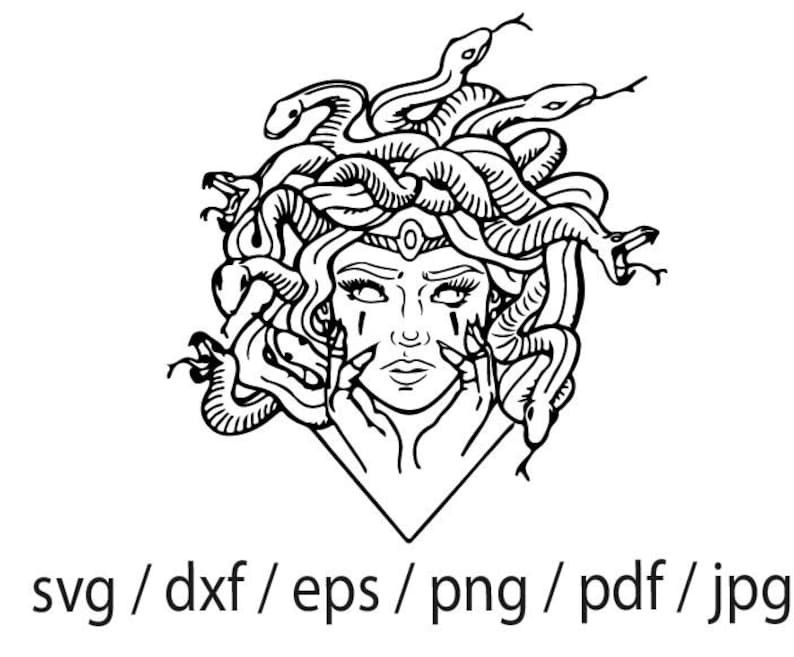 Medusa Head Svg, Woman Snake Head Svg, Dxf, Png, Jpg, Gorgona Svg ...
