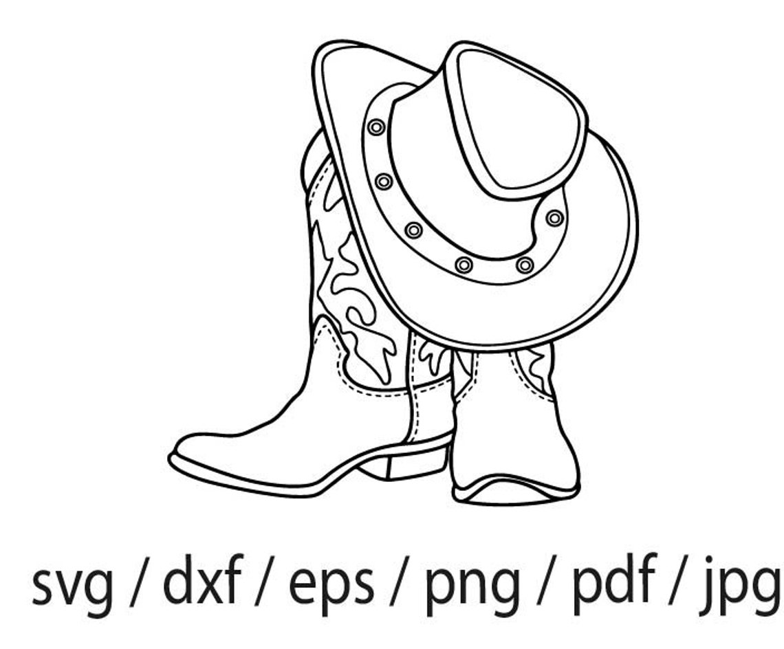 Cowboy Boots & Hat Svg Cowboy Svg Cowboy Svg Cowboy Dxf - Etsy