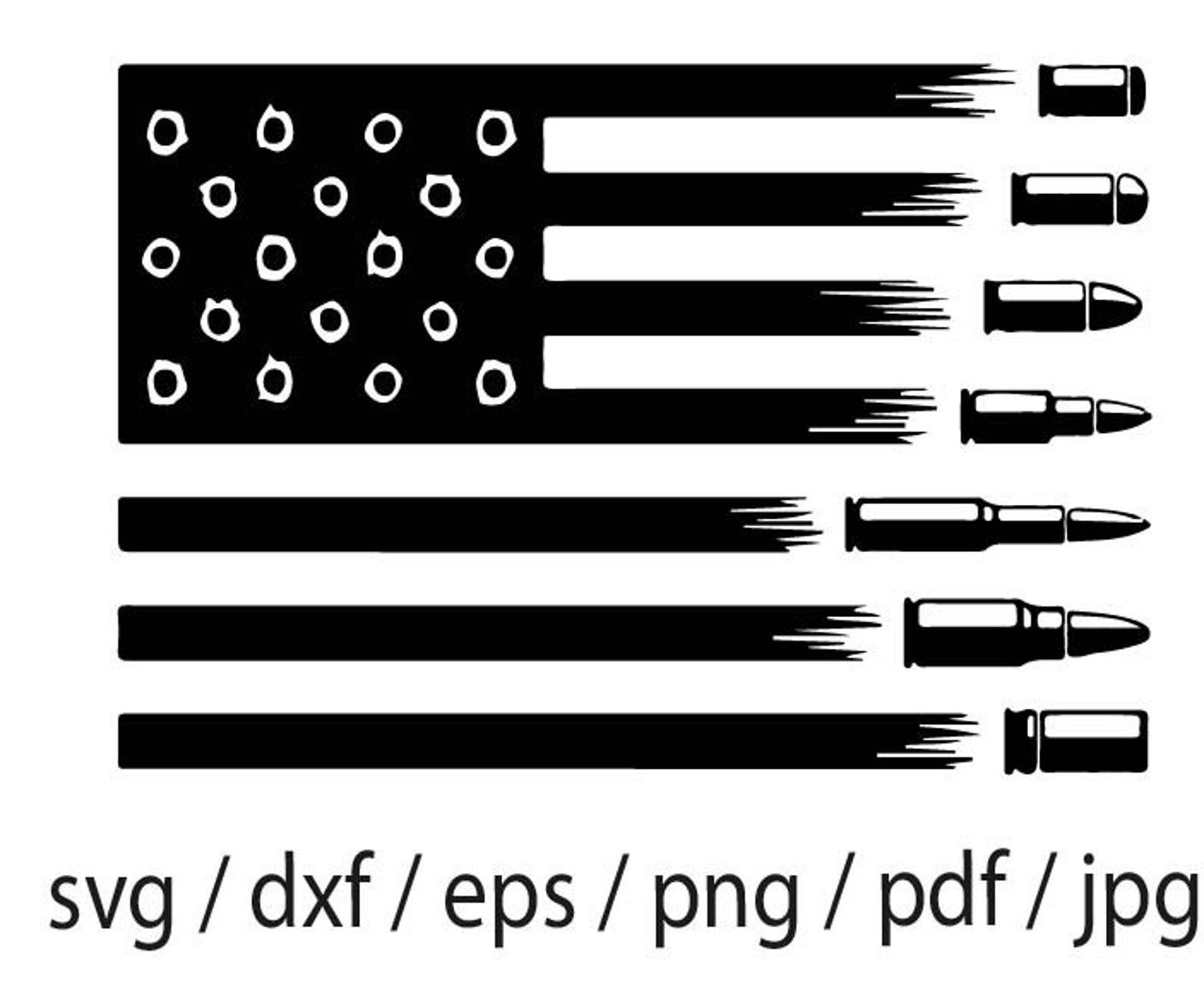 Bullet Flag SVG, Bullet Flag Cut File, Bullet Flag DXF, Bullet Flag PNG ...