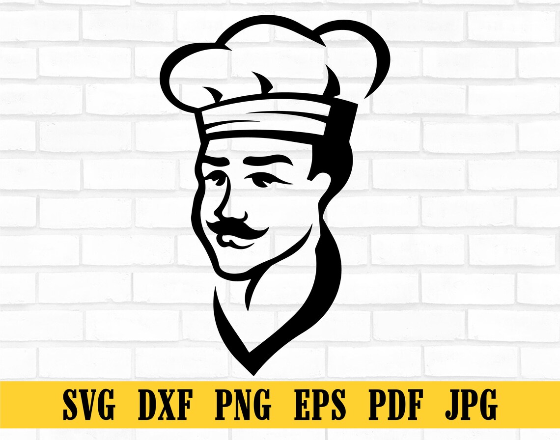 Chef svg cocinar svg cocinar svg comida svg comida rápida - Etsy México