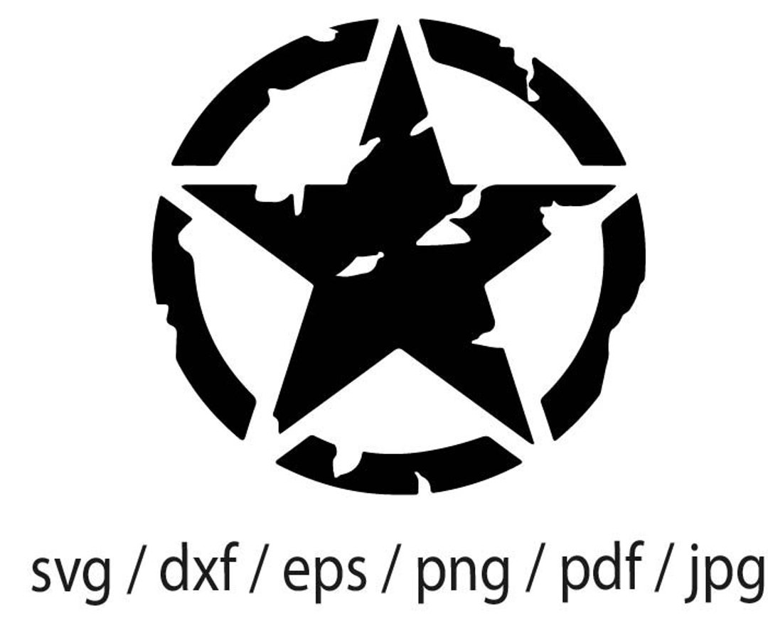 Army Star SVG, Retro Star Military SVG, Png, Dxf, Clipart, Svg File for ...