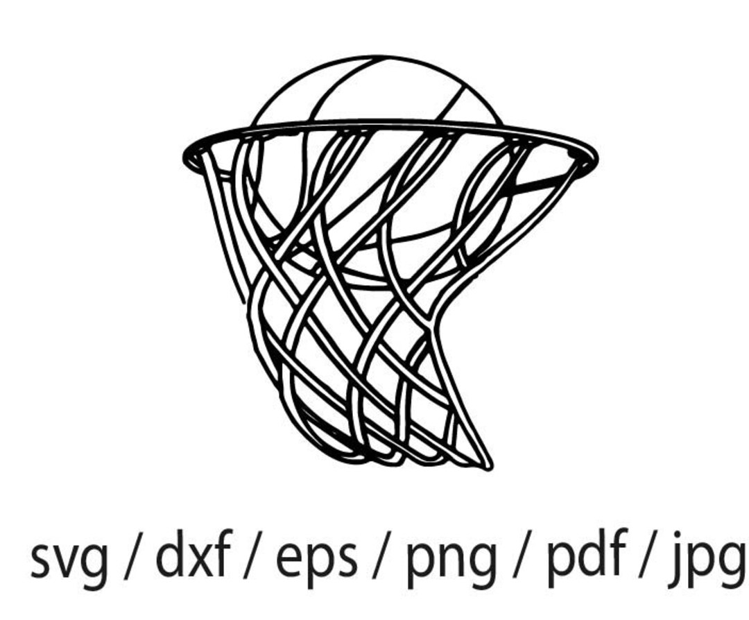 Basketball Hoop SVG, Basketball Net Svg, Large Black Bold Basketball ...