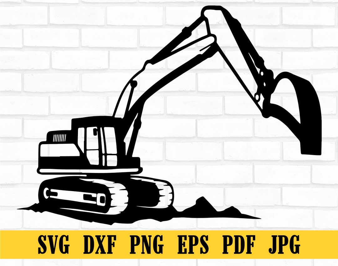 Bagger SVG, Bau SVG, Bagger Clipart, Bagger geschnitten Datei, Bagger ...