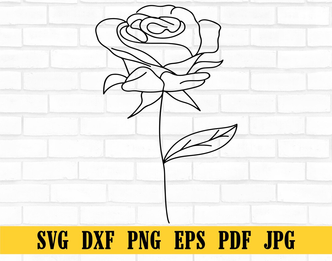Rose Line Art Svg, Rose SVG, Rose Vector Graphics, Hand Drawn Roses ...