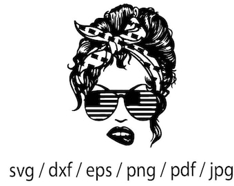 Black Girl Messy Bun SVG / Customizable / Plain - Etsy