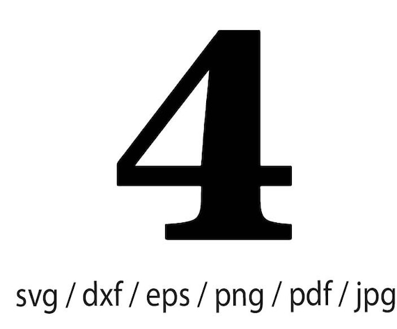 Number Four Clipart Black And White