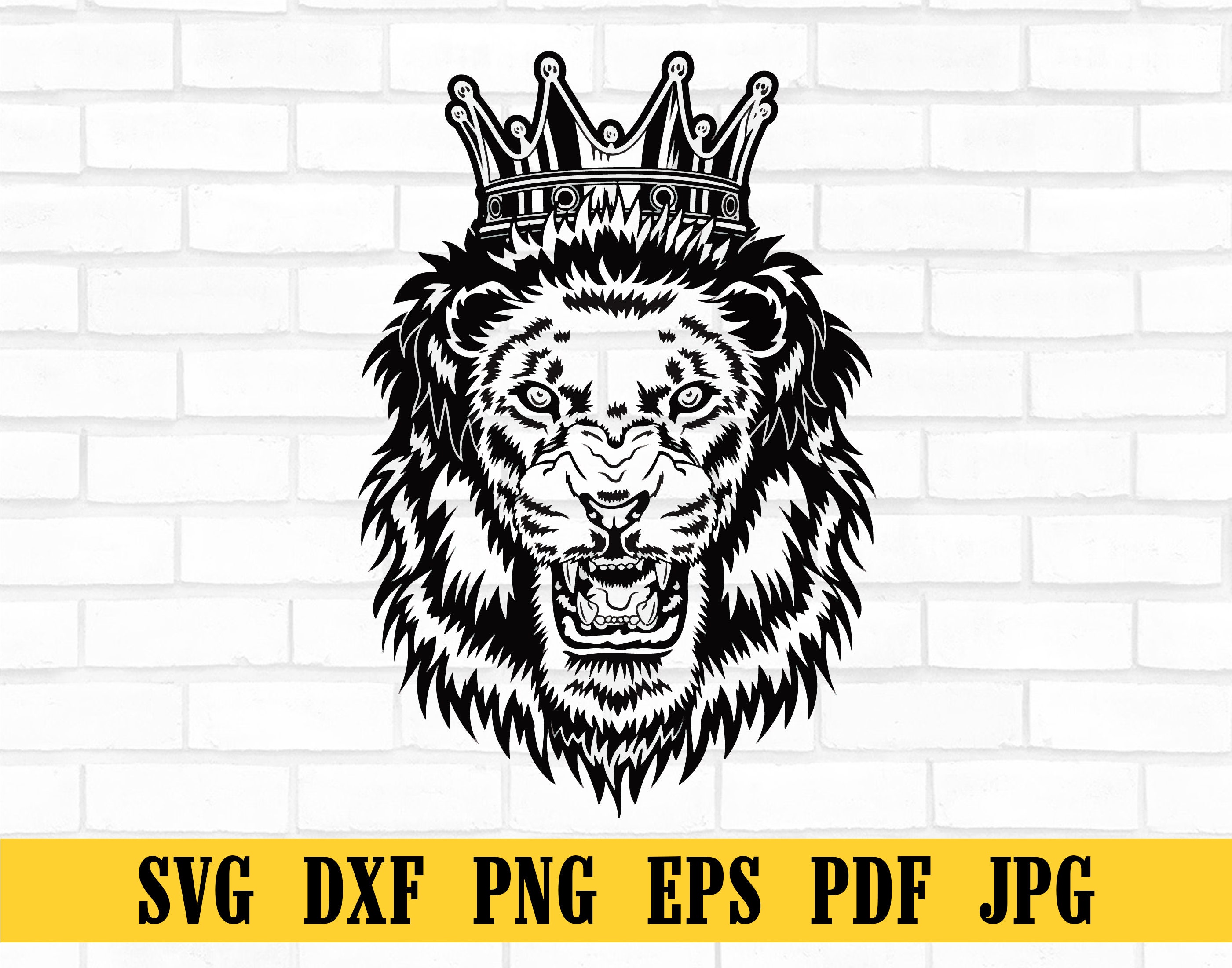 Lion King Svglion Head SVG Roaring Angry Lion Crown Clipart - Etsy