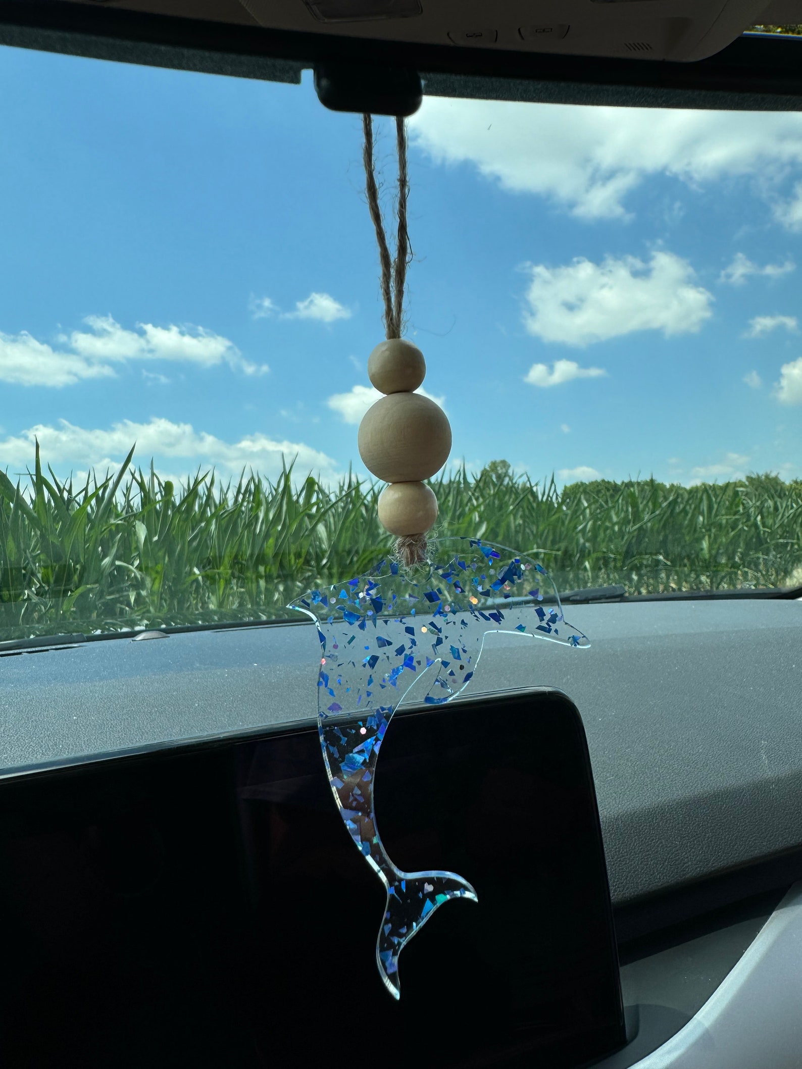 Dolphin Rearview Mirror Hanger | Dolphin Car Charm | Hanging Ornament ...