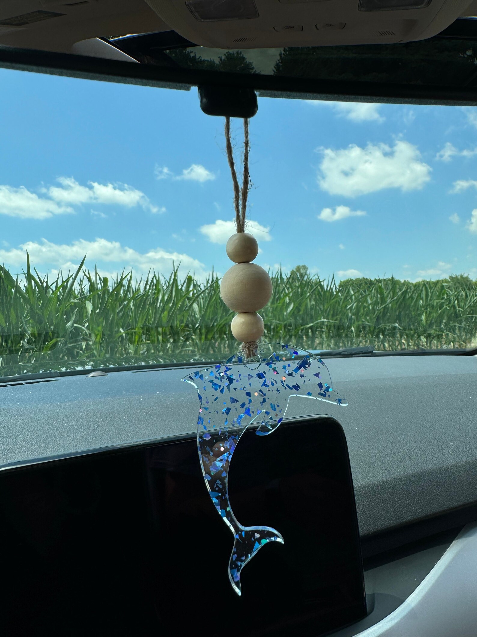 Dolphin Rearview Mirror Hanger | Dolphin Car Charm | Hanging Ornament ...