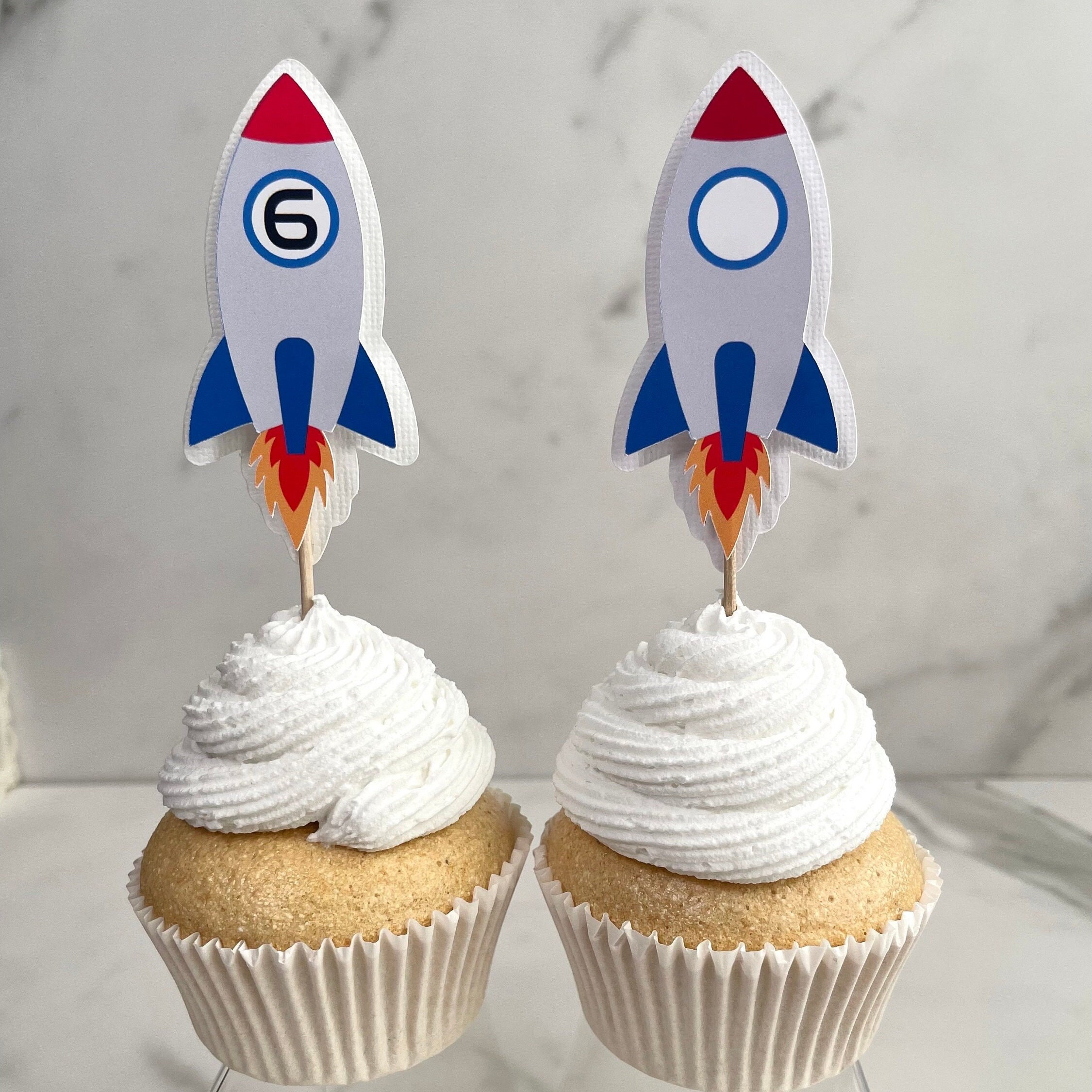 Rocket Cupcake Topper-rocket Topper-space Cupcake Topper-outer Space ...