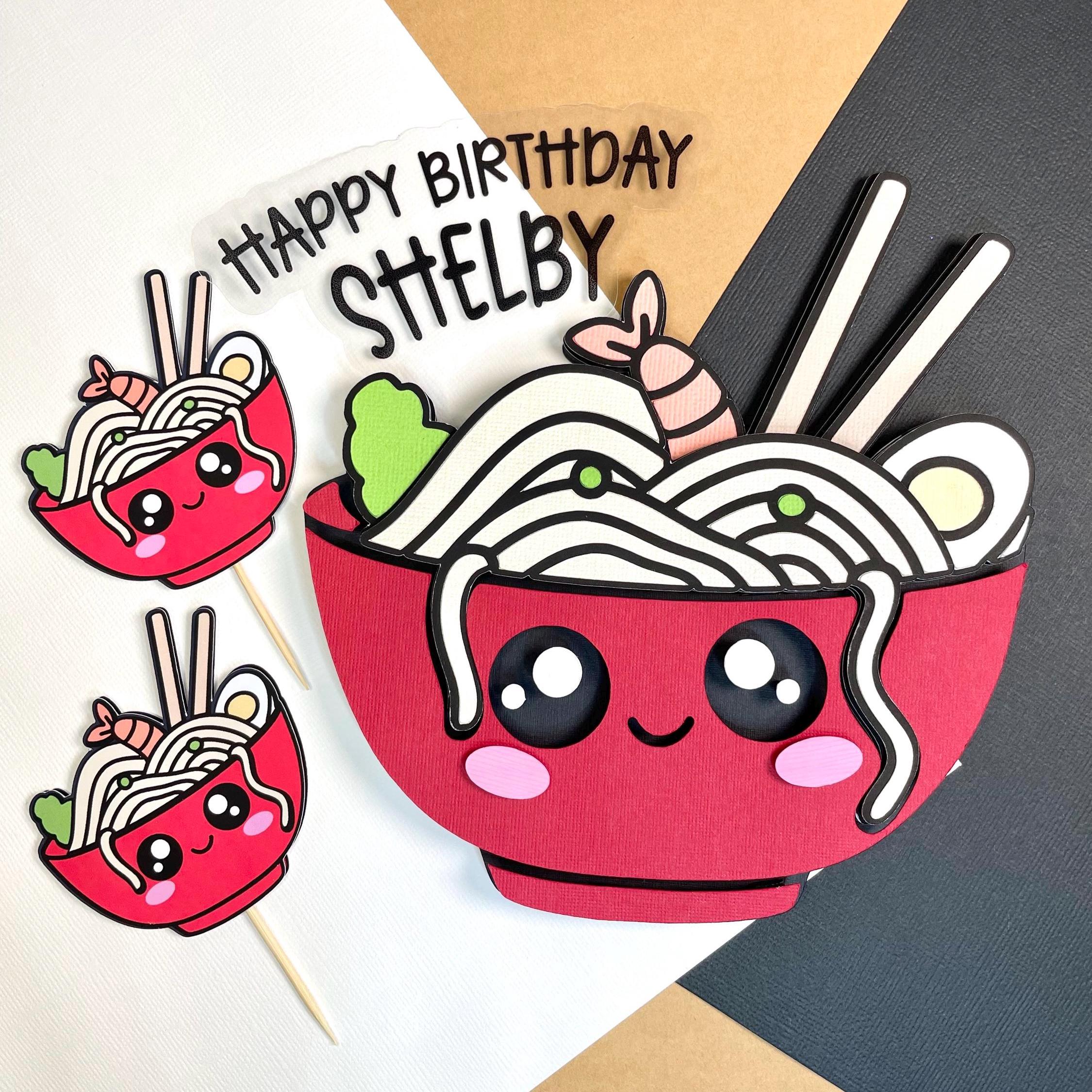 Ramen Bowl Cake Topper-ramen Cake Topper-kawaii Cake Topper - Etsy