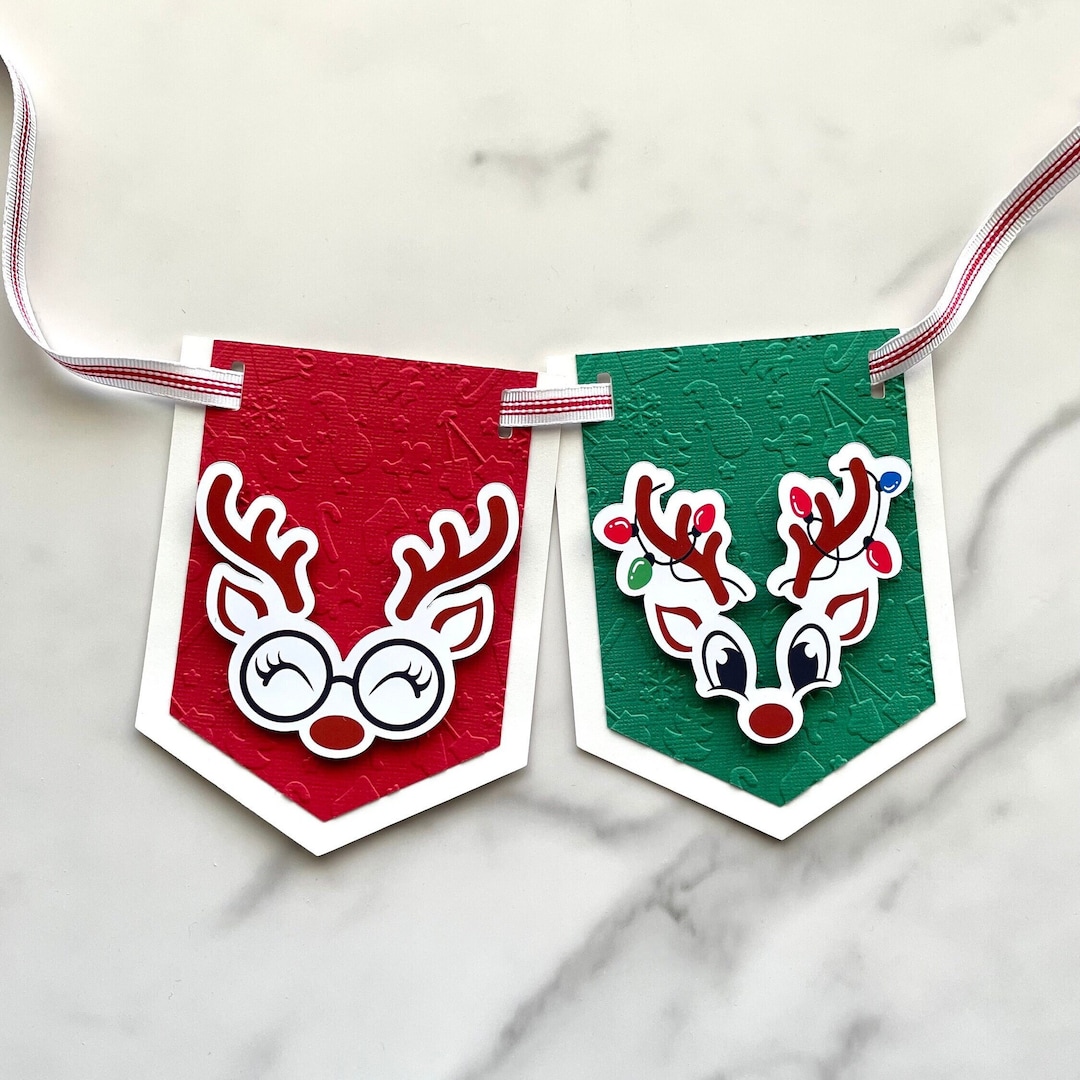 Reindeer Banner-christmas Banner-holiday Banner-christmas - Etsy