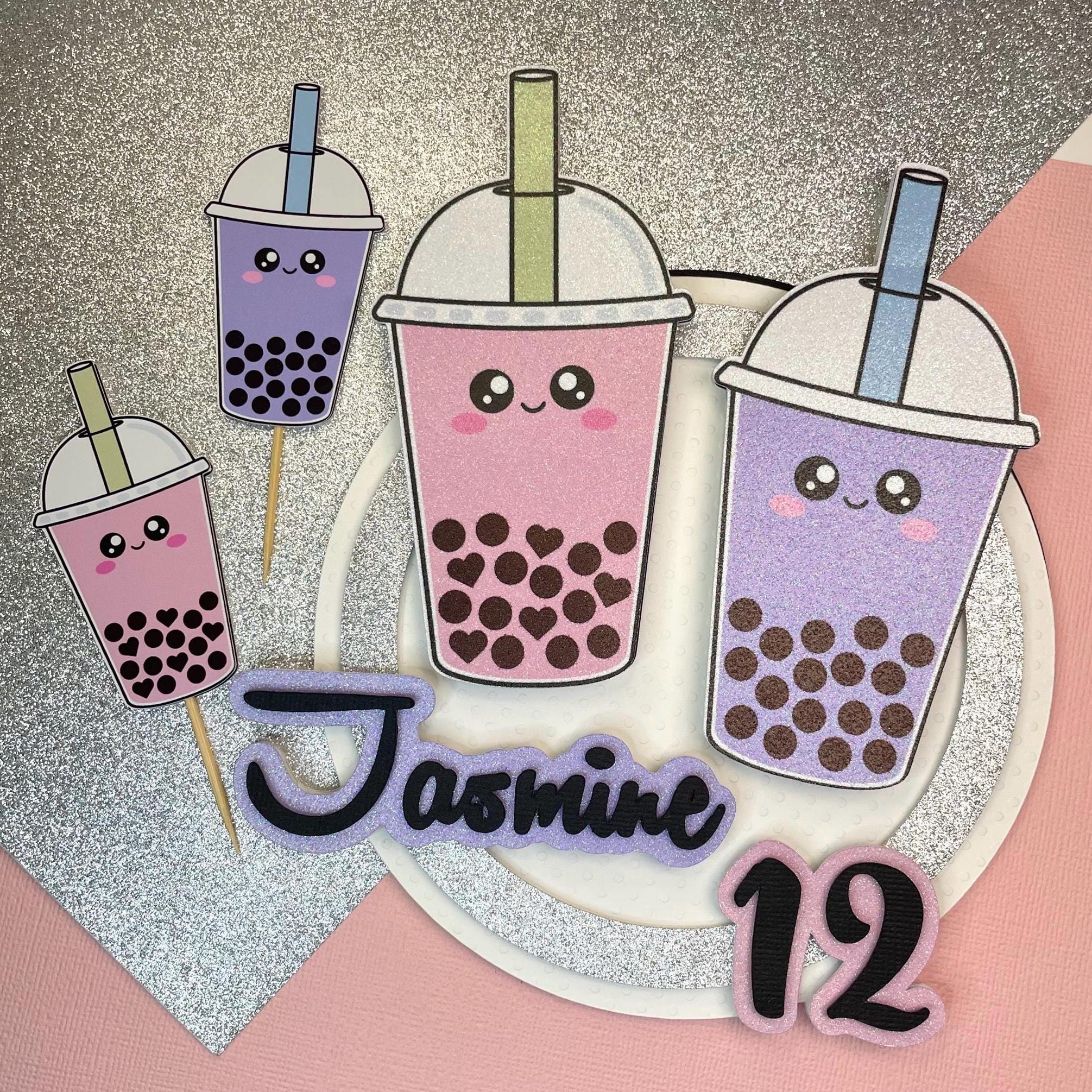 Boba Cake Topper-kawaii Cake Topper-bubble Tea Cake Topper-boba Tea - Etsy