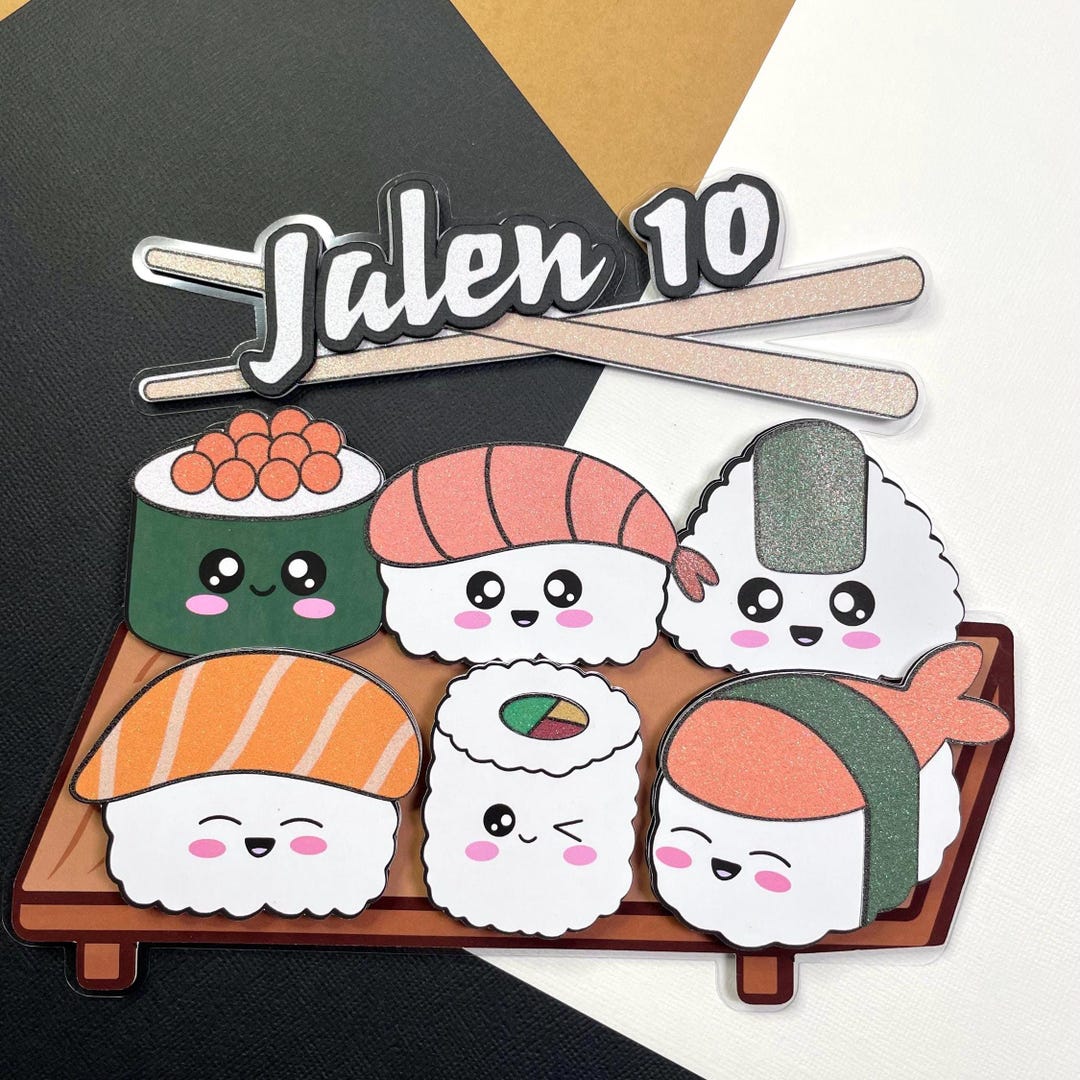 Sushi Cake Topper-kawaii Cake Topper - Etsy