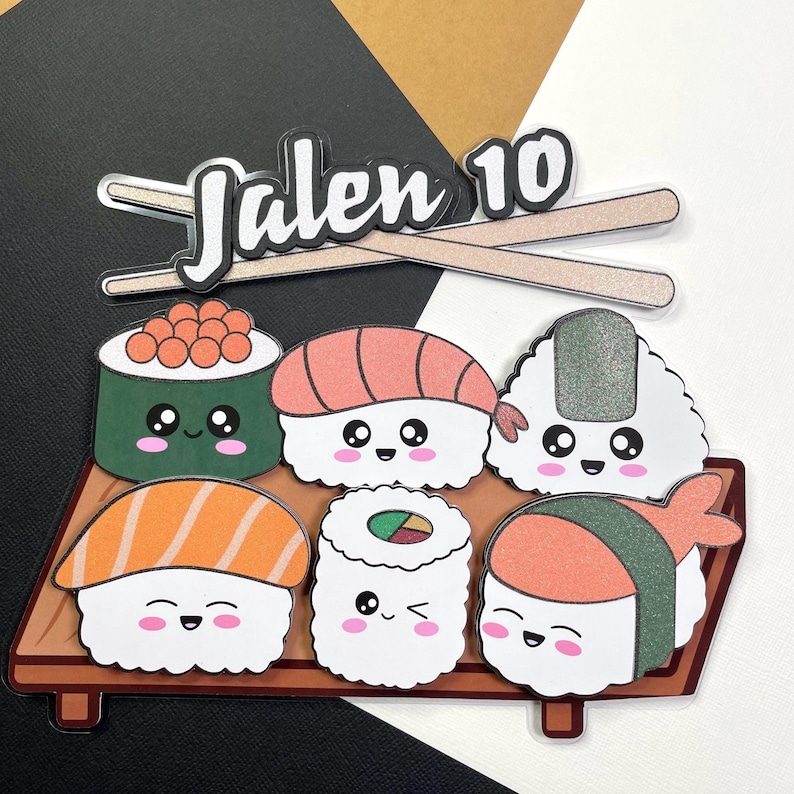 Sushi Cake Topper-kawaii Cake Topper - Etsy