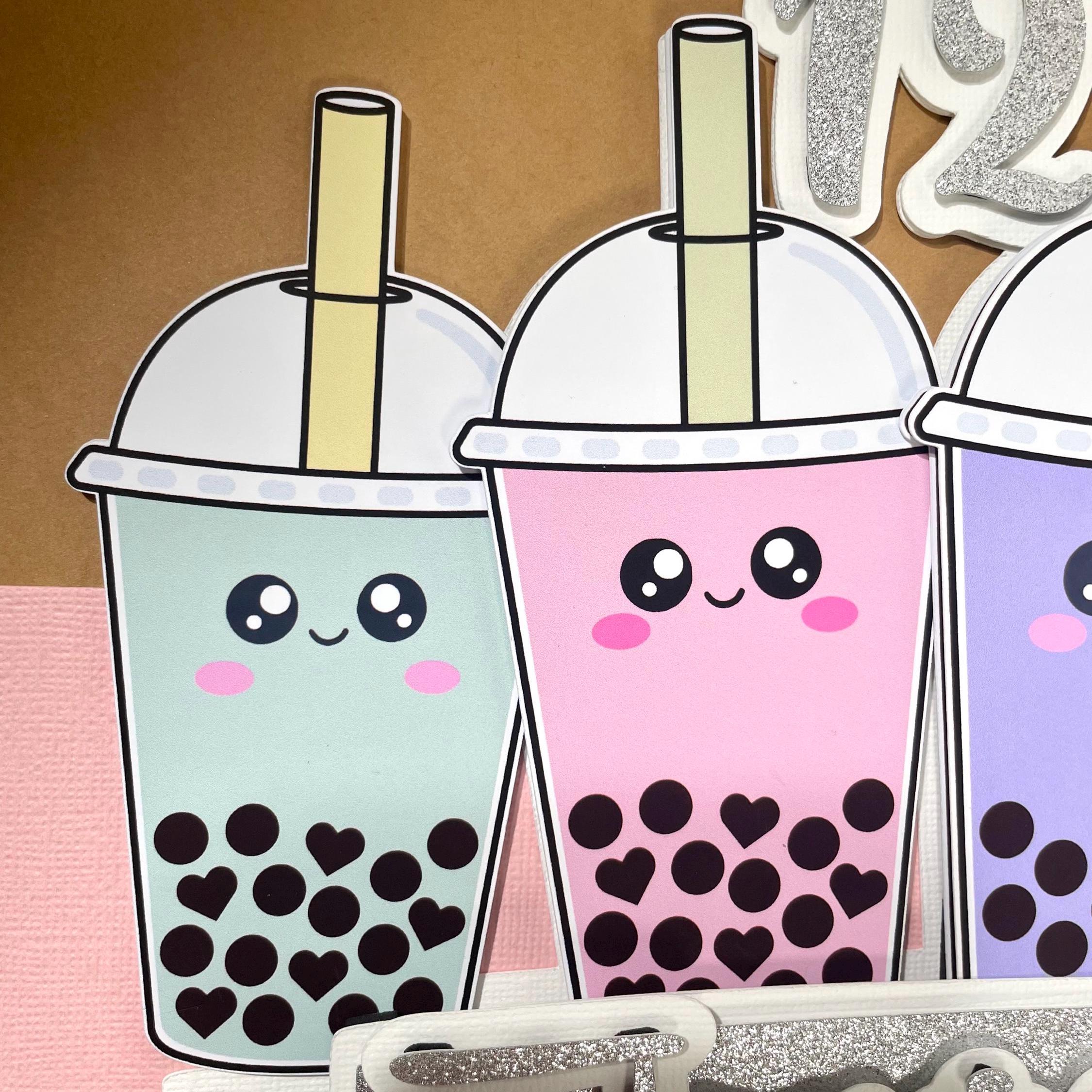 Boba Cake Topper-kawaii Cake Topper-bubble Tea Cake Topper-boba Tea - Etsy