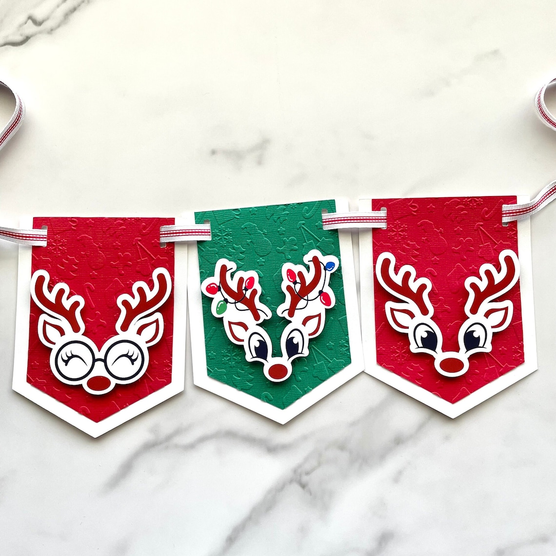 Reindeer Banner-christmas Banner-holiday Banner-christmas - Etsy