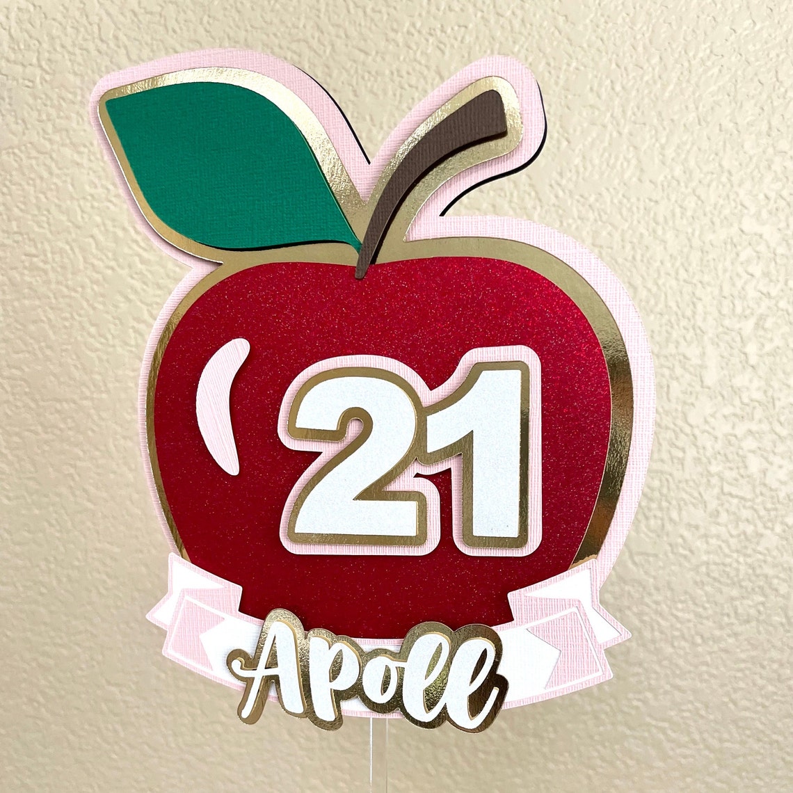 Apple Cake Topper-fruit Cake Topper-apple Birthday-fruit - Etsy