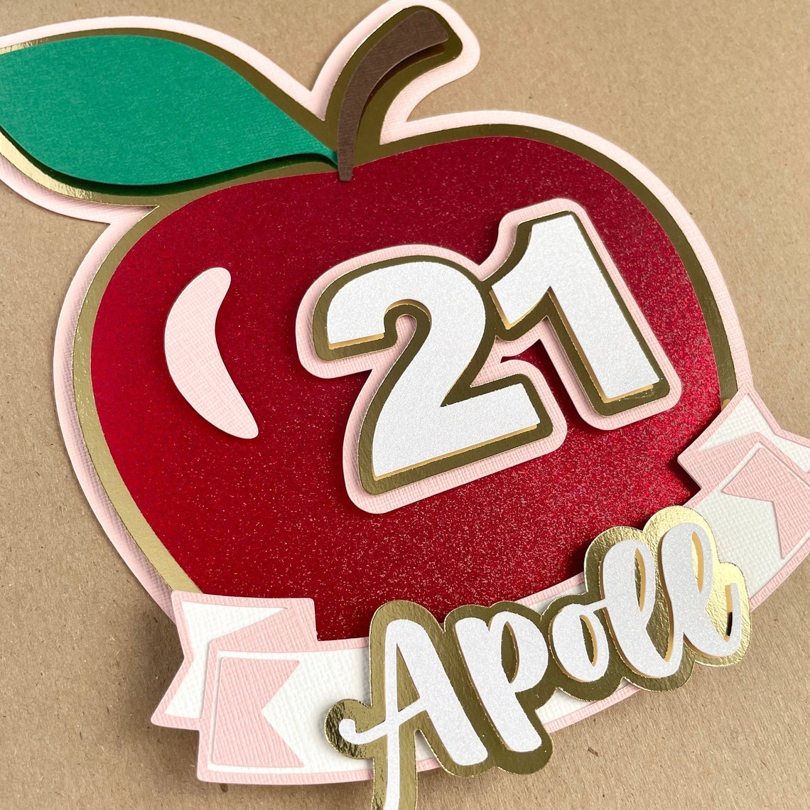 Apple Cake Topper-fruit Cake Topper-apple Birthday-fruit - Etsy