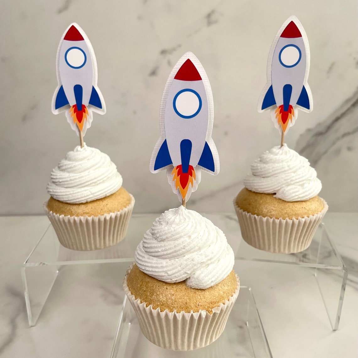 Rocket Cupcake Topper-rocket Topper-space Cupcake Topper-outer Space ...