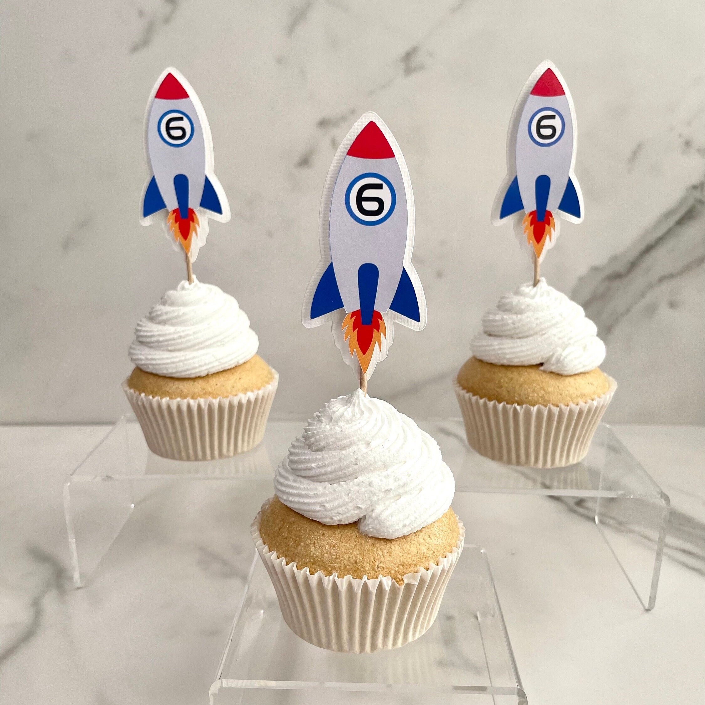 Rocket Cupcake Topper-rocket Topper-space Cupcake Topper-outer Space ...