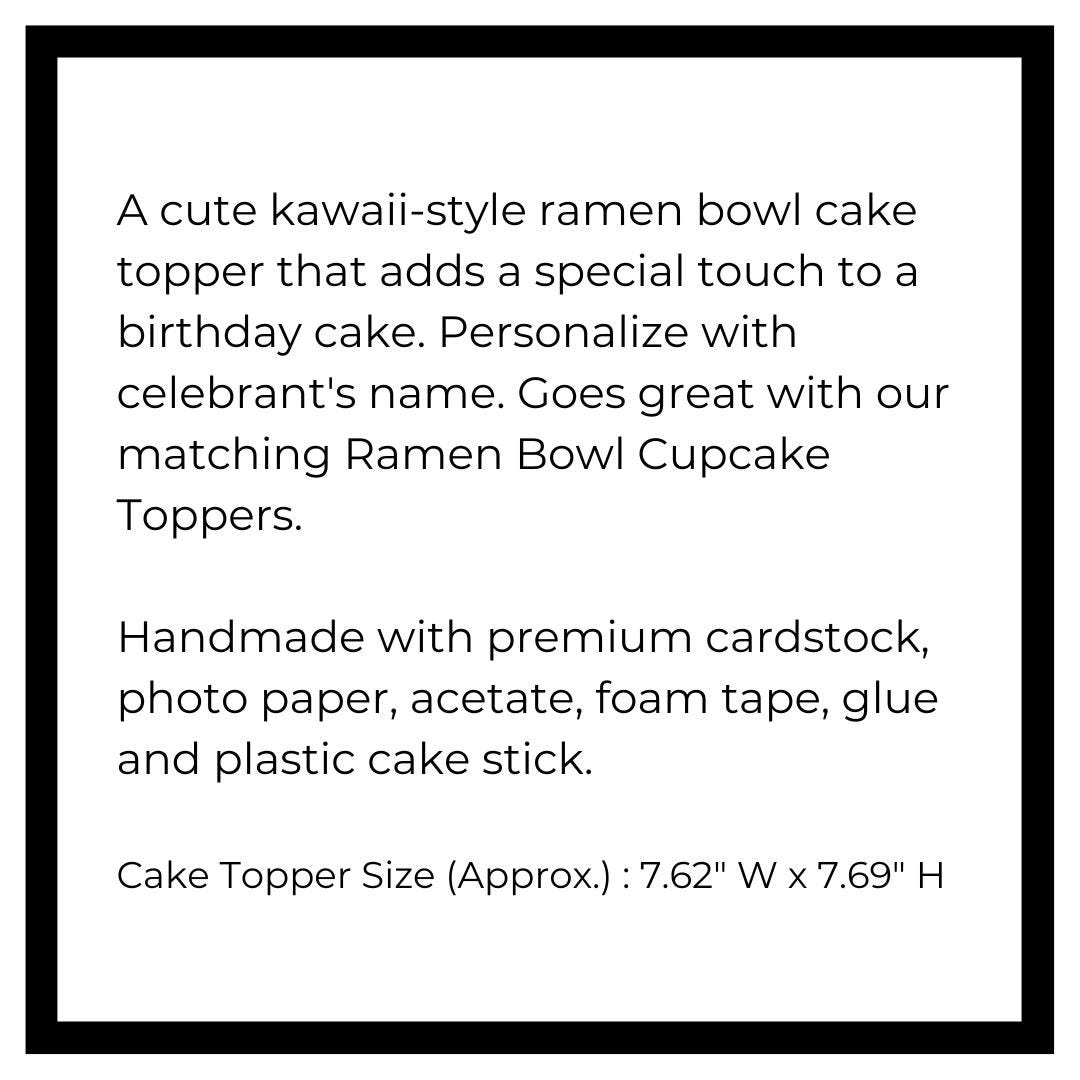 Ramen Bowl Cake Topper-ramen Cake Topper-kawaii Cake Topper - Etsy