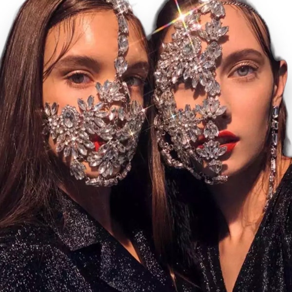 Rhinestone Masks Handmade - Etsy