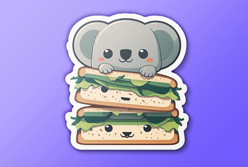 Print & Die-cut Stickers, PSD, PNG,PDF, Printable Files, Cute Sandwich ...