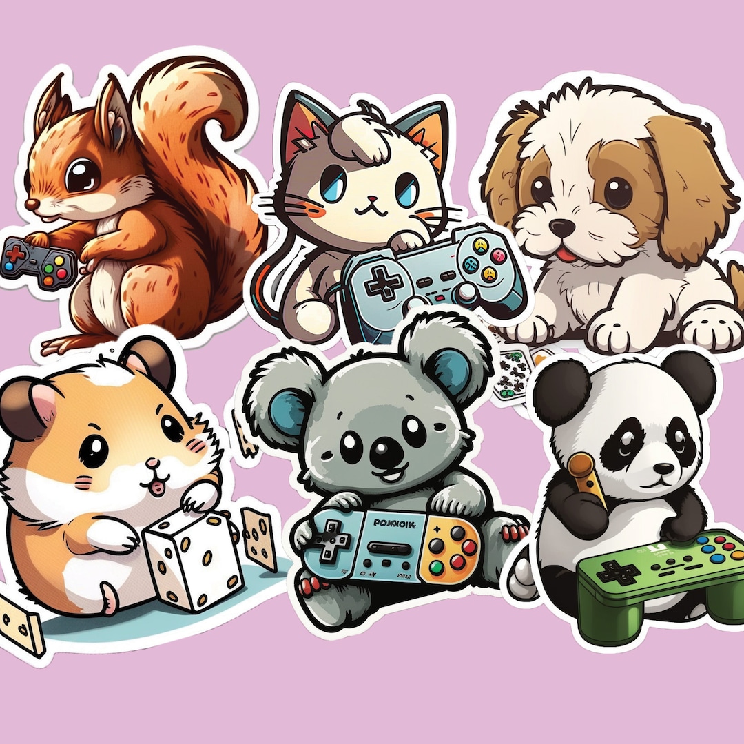 Print & Die-cut Stickers, PSD, PNG,PDF, Printable Files, Cute Gaming ...