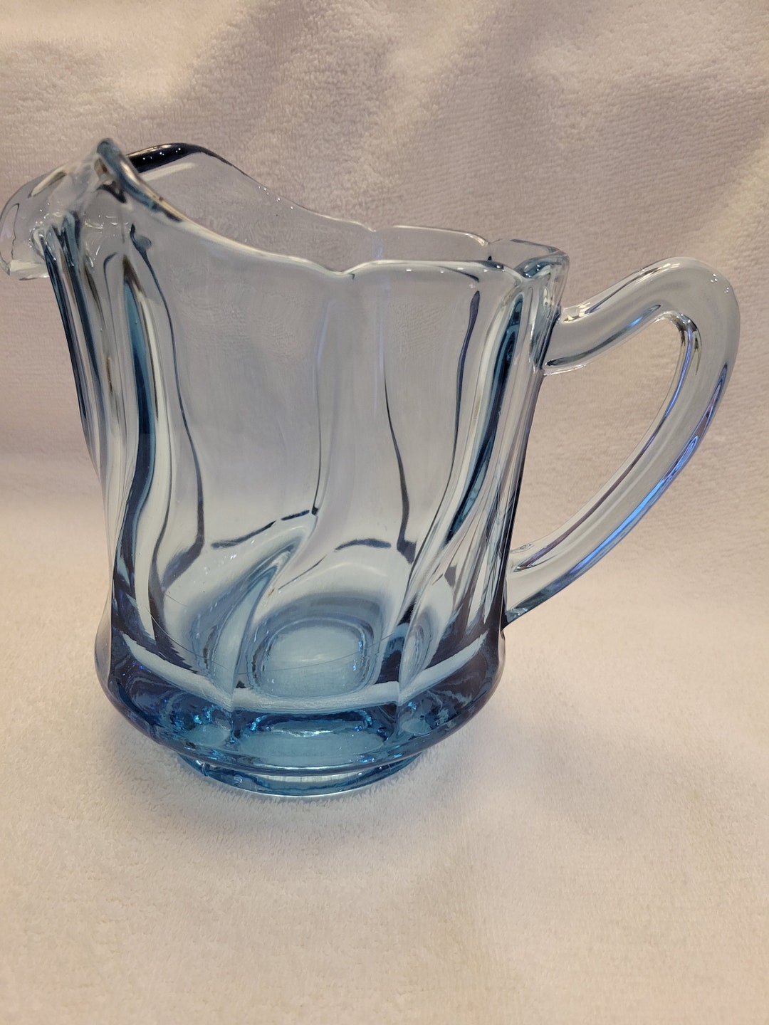 Vintage Fostoria Jamestown Blue Glass Pitcher 40 Ounces - Etsy